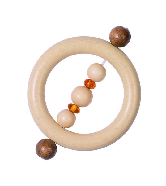 Wooden Amber Teether | Heimess Goki | Baby Touch Ring Rattle – Brimful